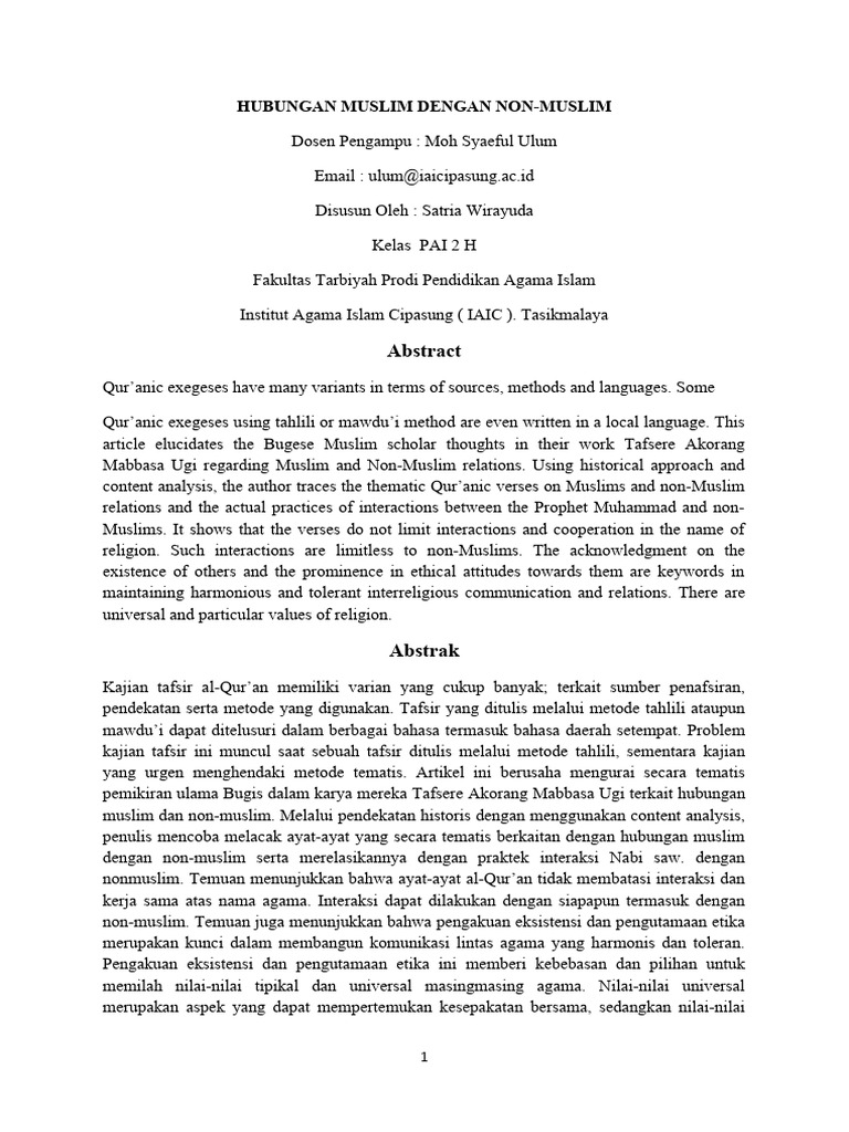 Tugas Jurnal Tafsir III | PDF