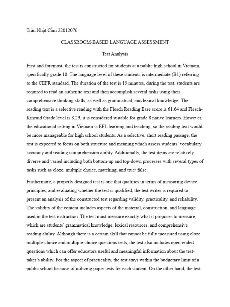 Classroom-Based Assessment Midterm | PDF | Career & Growth