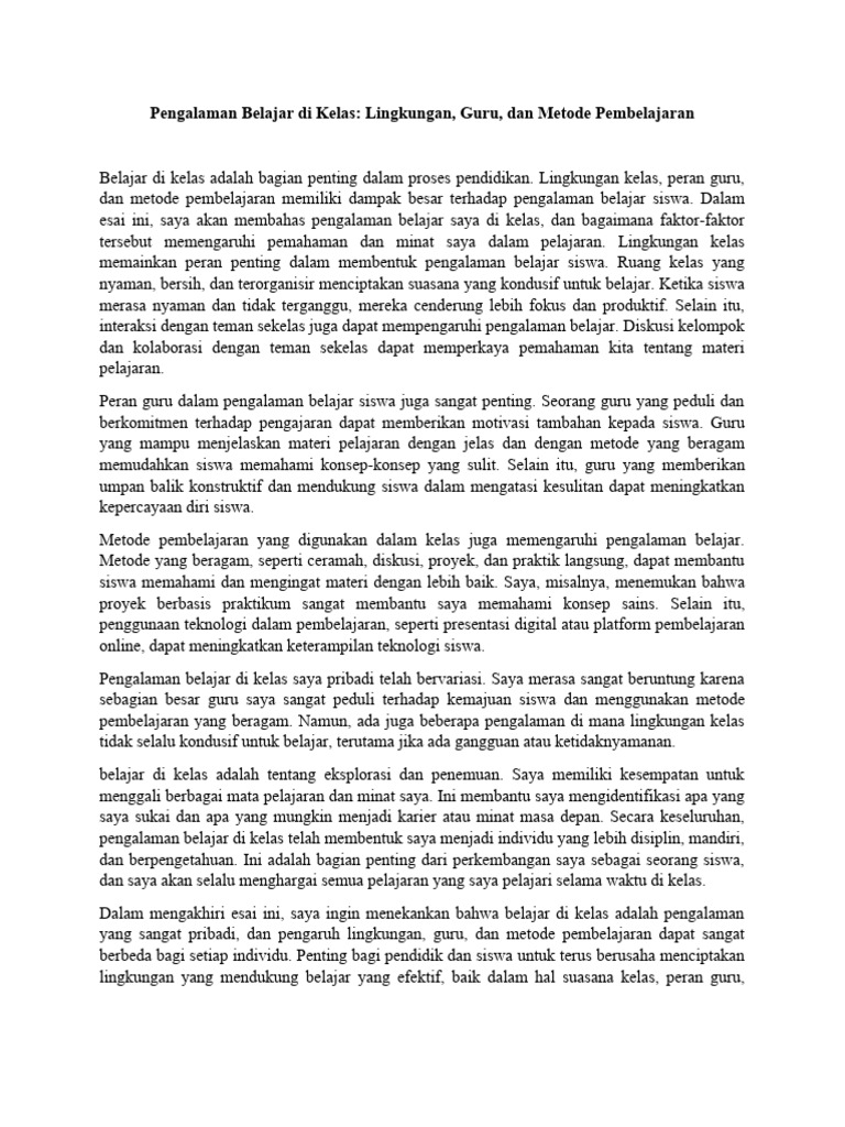 5 Essai Siswa | PDF | Pengembangan Diri | Kesehatan Holistik