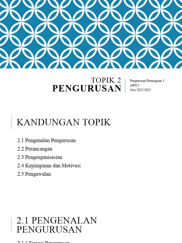 Ap015 Bab 2 - Pengurusan | PDF