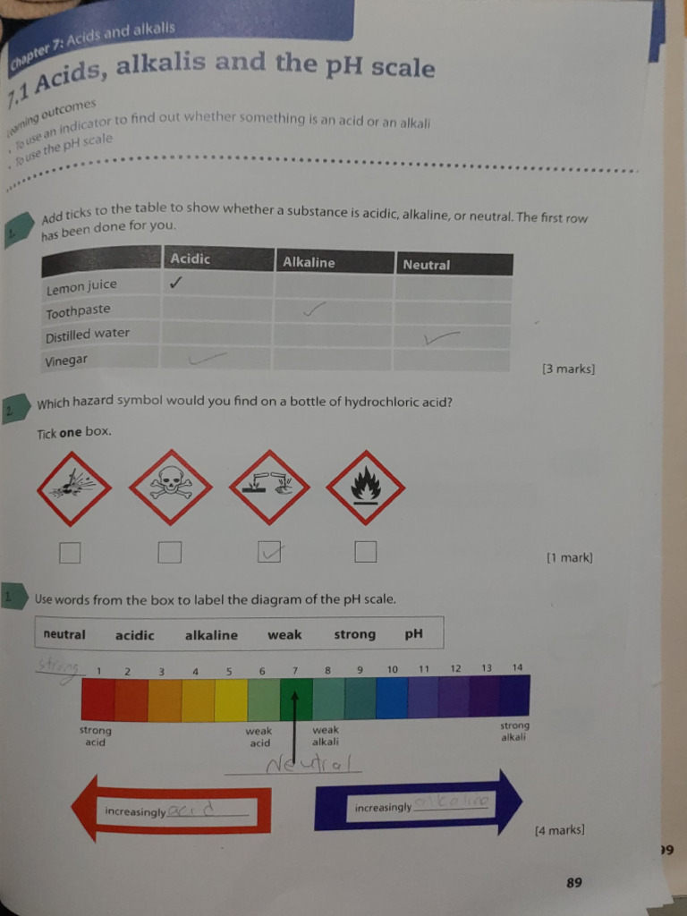 Acids and Alkalis Workbook Pages 89 To 97 | PDF | Chemical Substances ...