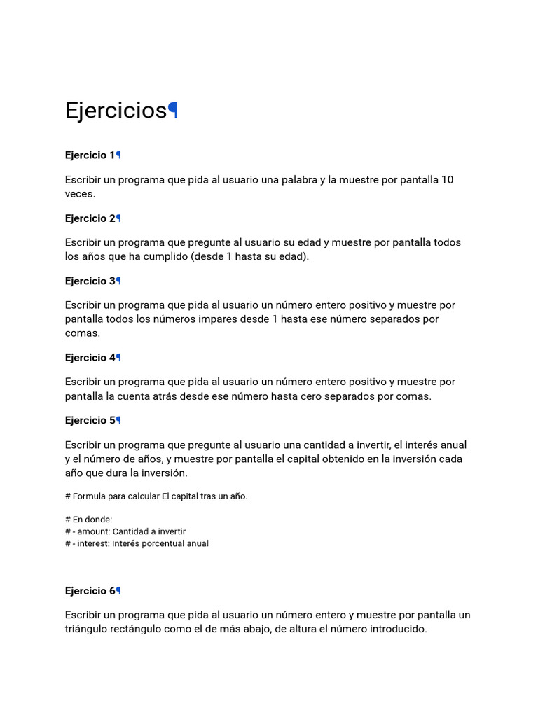 Ejercicios Estructuras Itereativas | PDF