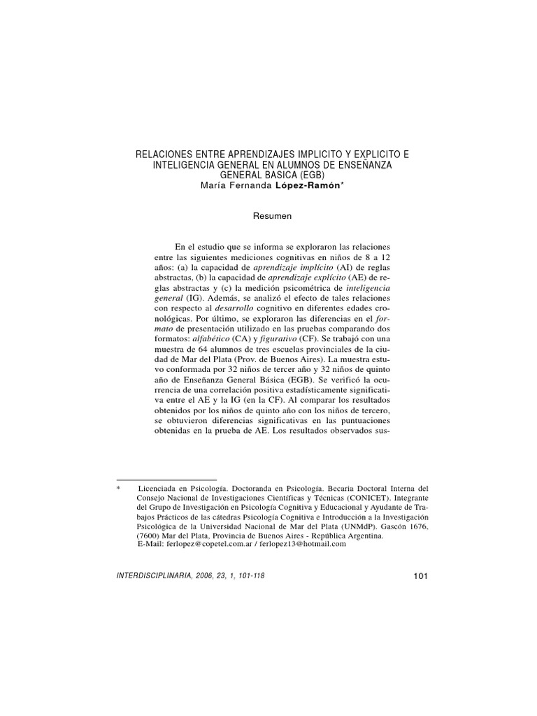 Aprendizaje Implicito y Explicito | Descargar gratis PDF | Inteligencia ... Aprendizaje Implicito y Explicito | Descargar gratis PDF | Inteligencia ...