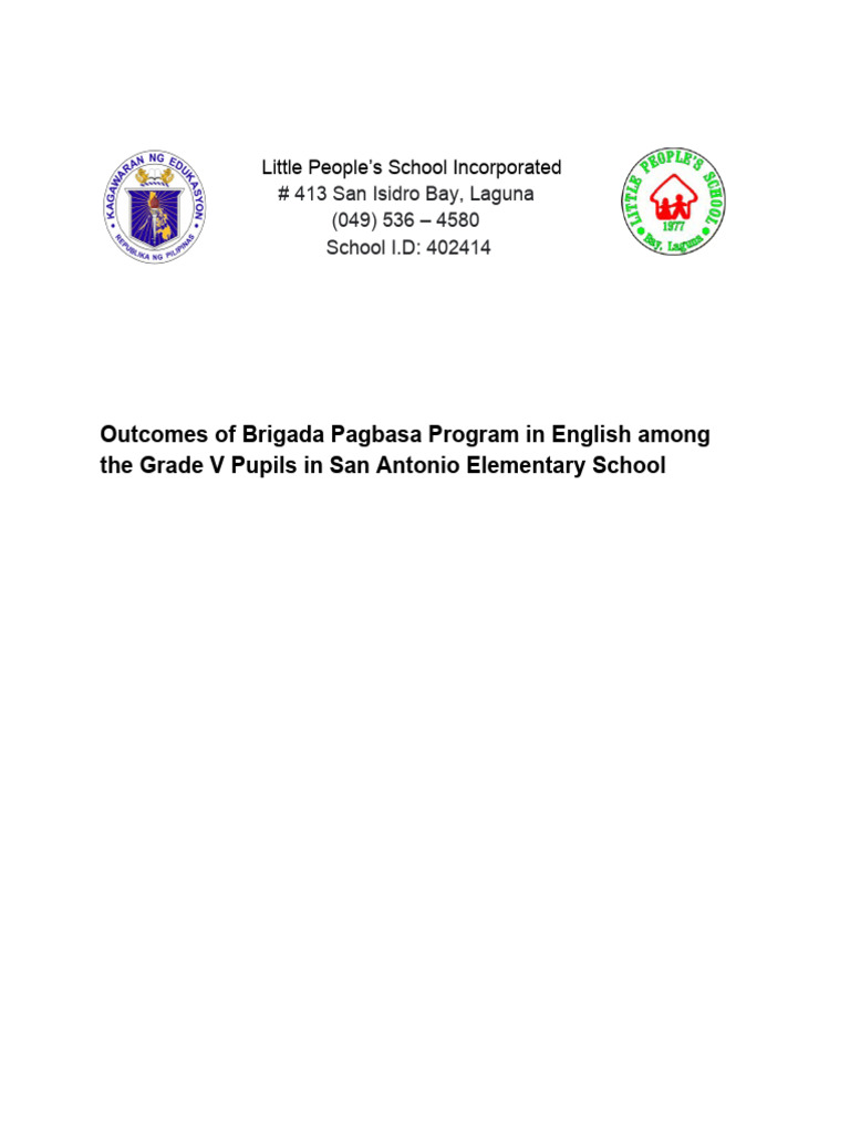 Brigada Pagbasa Program Impact on Grade V Reading | PDF