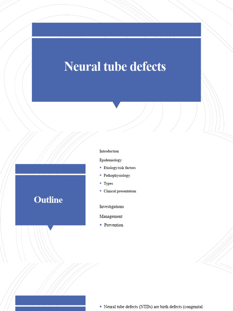 Neural Tube Defects Overview | PDF | Clinical Medicine | Neurological ...
