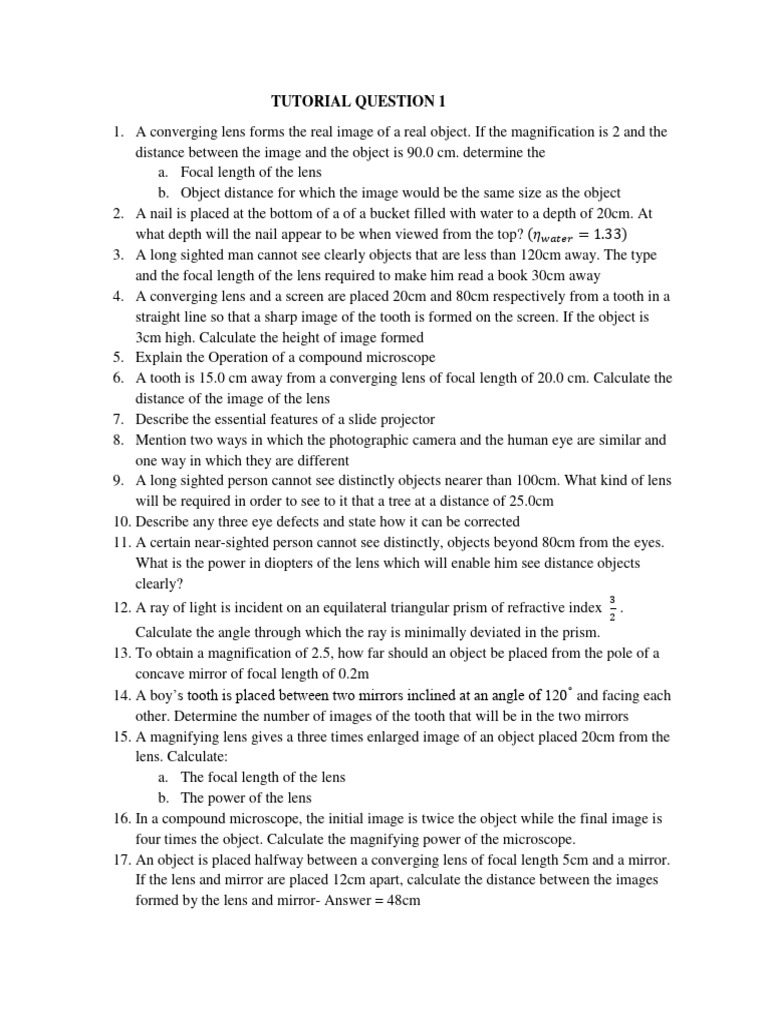 Tutorial Question 1 | PDF