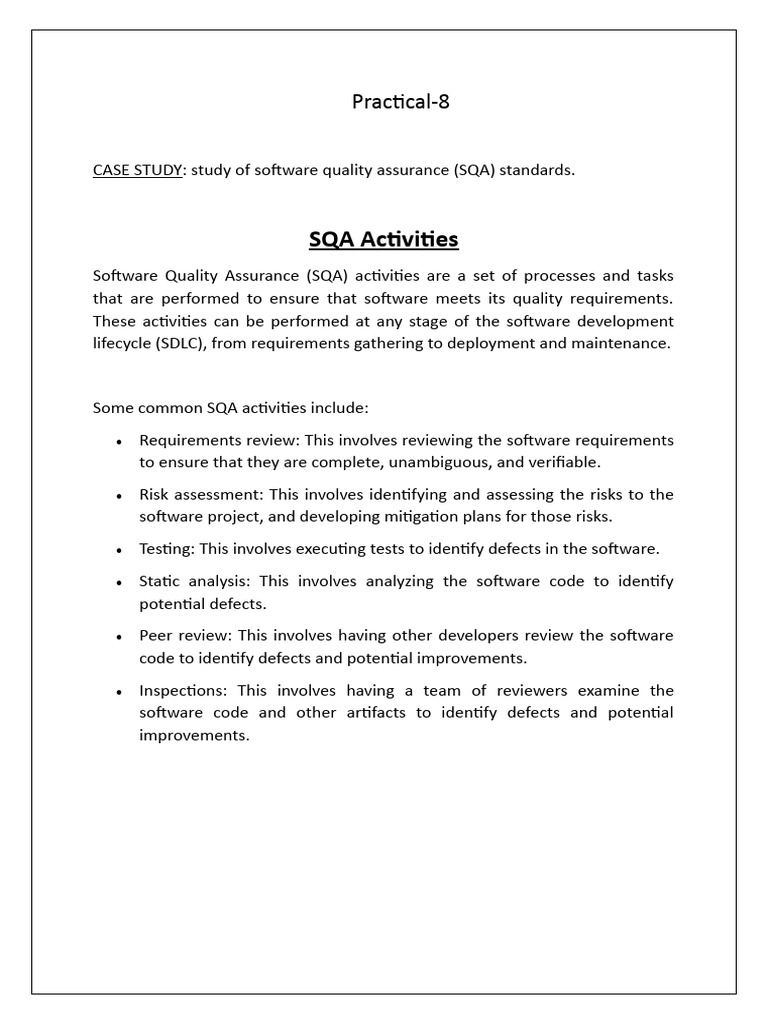 SE PRAC-8-edited | PDF | Six Sigma | Computing