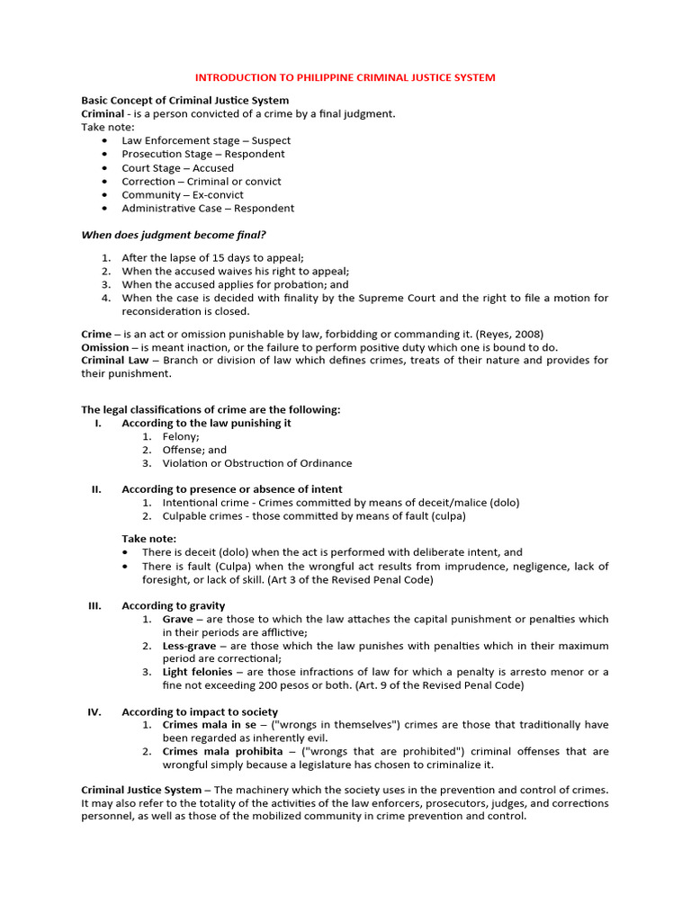 Overview of Philippine Criminal Justice System | PDF | Prosecutor | Arraignment