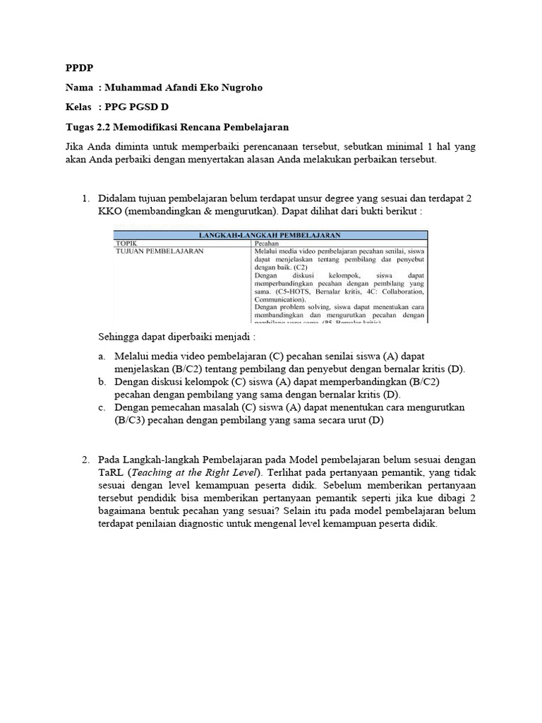 Memodifikasi Rencana Pembelajaran PPDP | PDF | Karier & Perkembangan