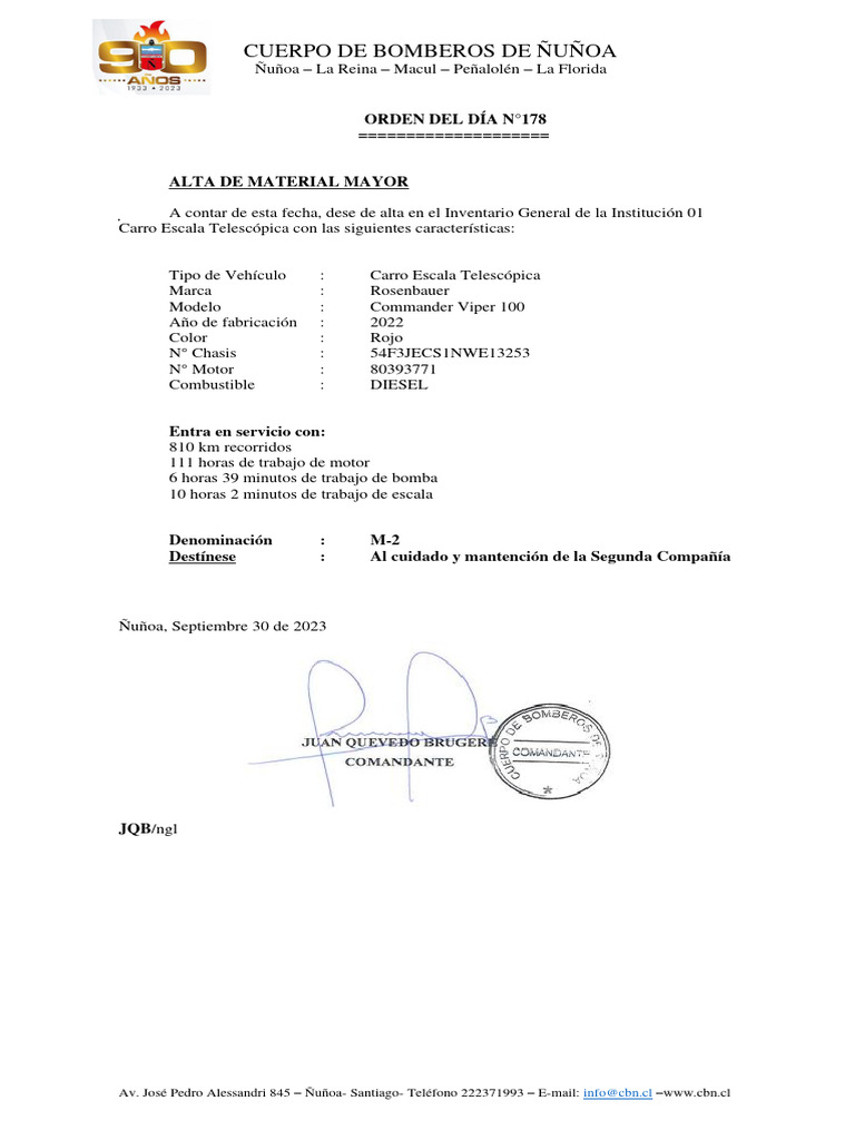 Odd N°178 - Alta de Material Mayor | PDF