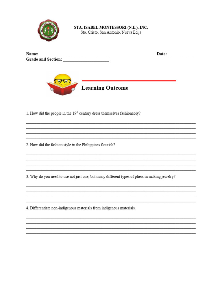 Worksheets - TLE 10 (Weeks 3-5) | PDF