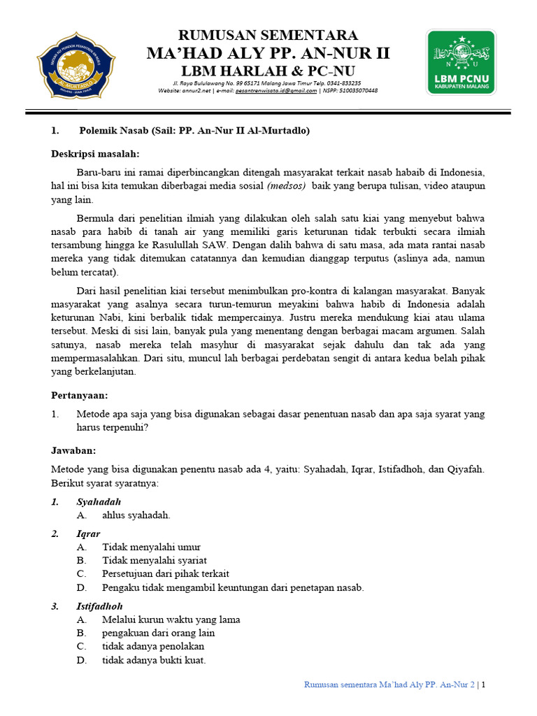 Fix Rusem LBM Harlah | PDF