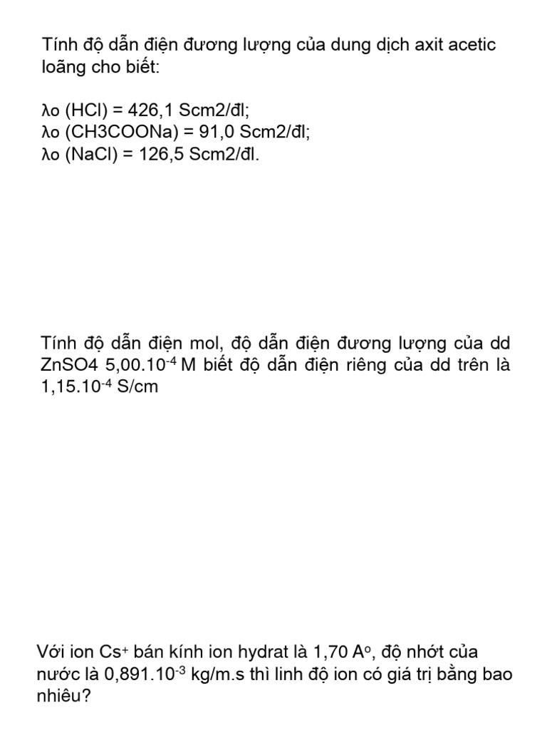 BT Độ dẫn điện.SV | PDF
