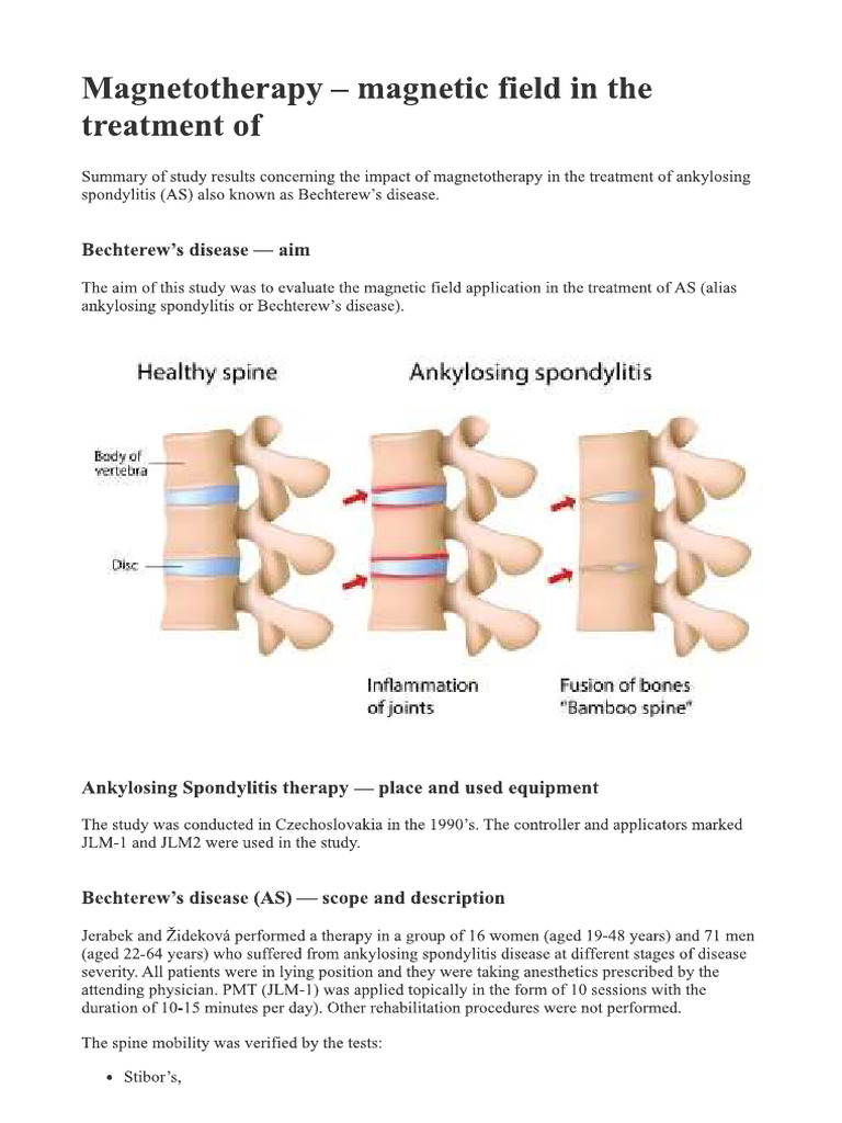 Magnetotherapy On AS | PDF