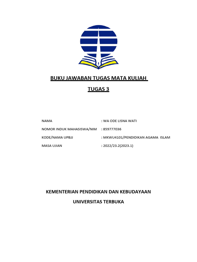 Buku Jawaban Tugas Mata Kuliah | PDF | Karier & Perkembangan | Ilmu Sosial