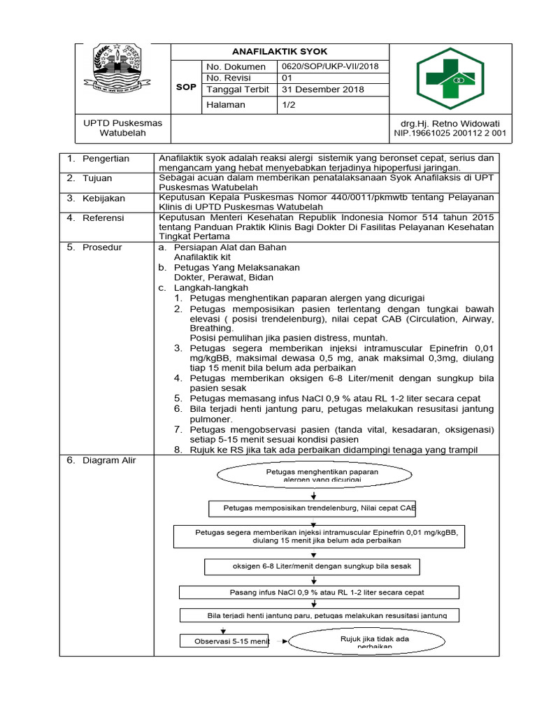 Sop Anafilaktik Syok 2019 | PDF | Sains & Matematika