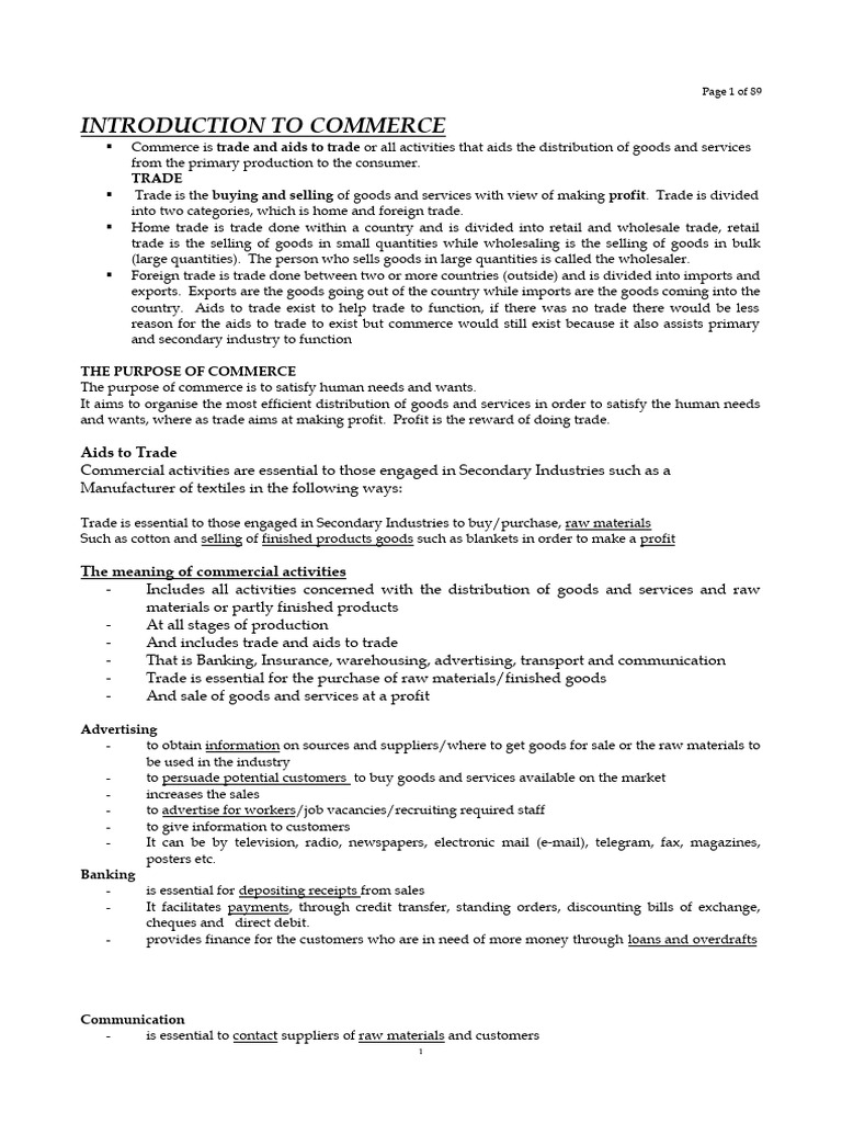 Distinction in Commerce | PDF