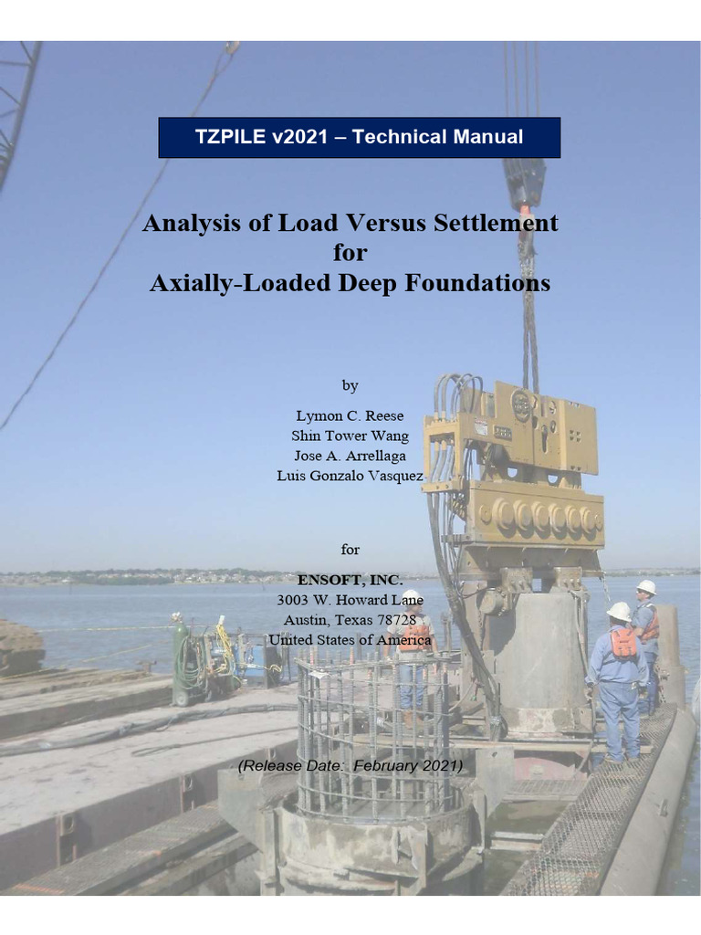 Tzpile Technical Manual Pdf Geotechnical Engineering Deep Foundation