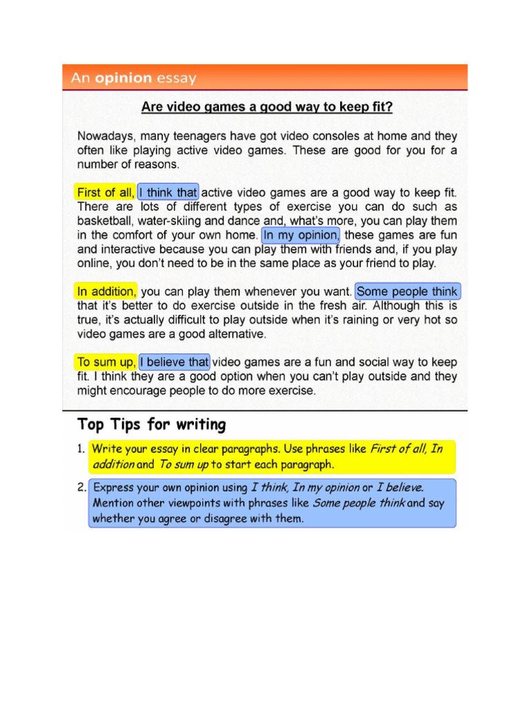 Opinion Essay Sample | PDF