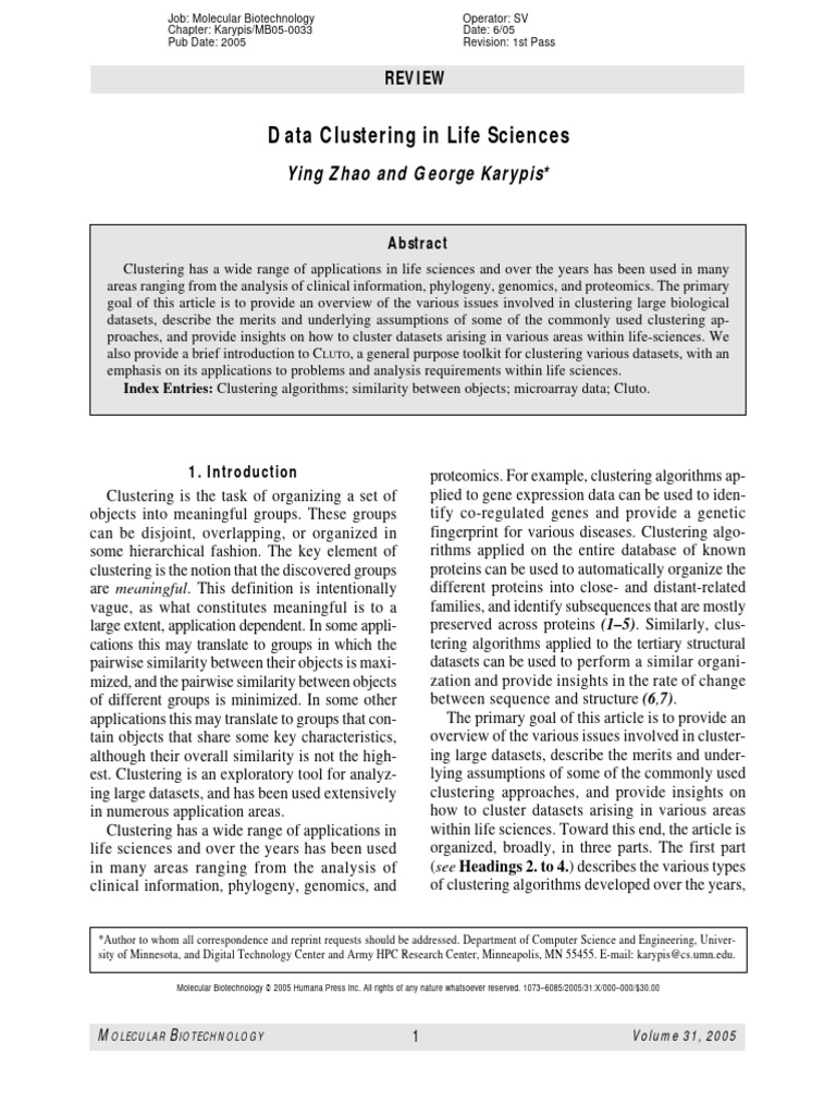 Biocluster MB05 | PDF | Sequence Alignment | Cluster Analysis