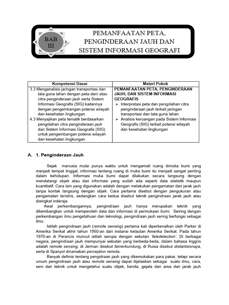Manfaat Peta, Inderaja, Dan Sig | PDF | Komputer | Teknologi & Rekayasa