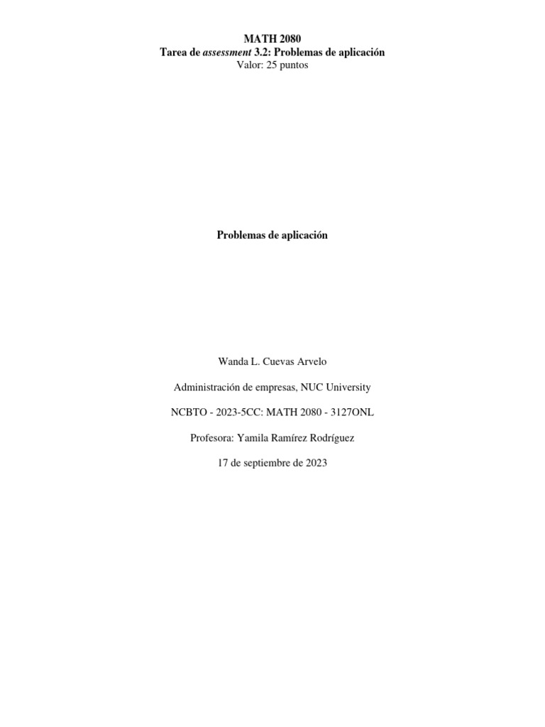 TAREA 3 2 MATH 2080 | PDF | Matemáticas