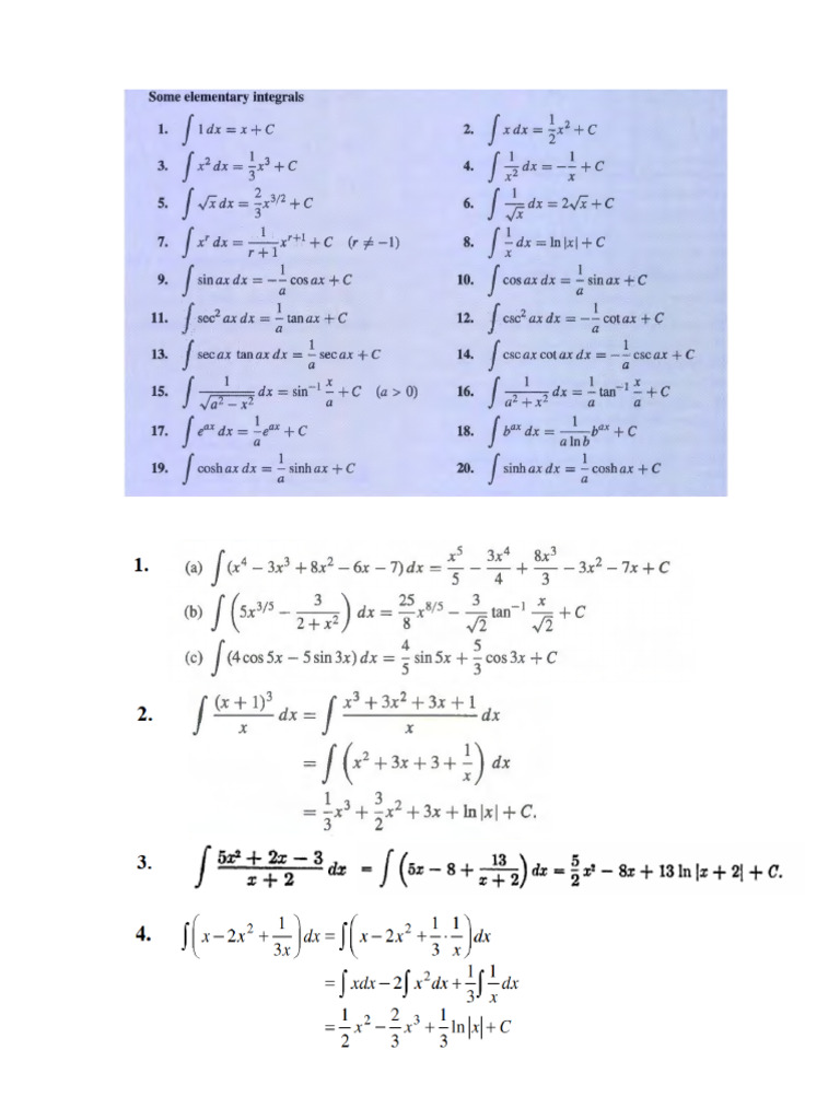 Integration Solved Problems For Final Exam | PDF Integration Solved Problems For Final Exam | PDF