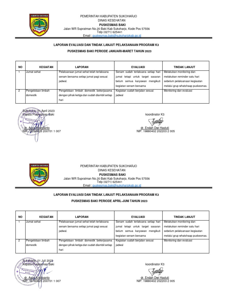 Evaluasi Pelaksanaan Program K3 | PDF