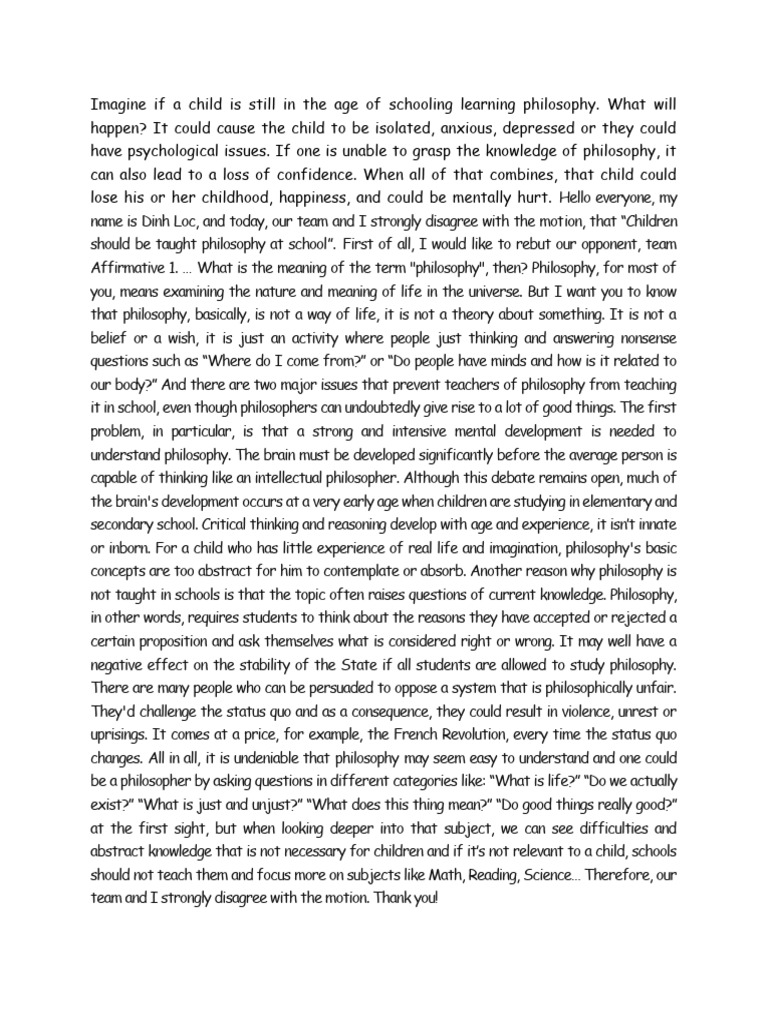 Philosophy Debate | PDF | Self-Improvement | Wellness