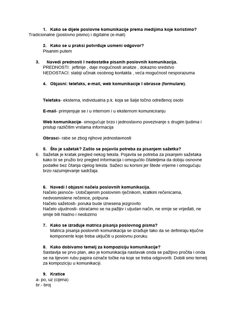 Poslovne Komunikacije | PDF