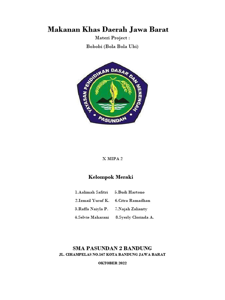Bobobi: Jajanan Khas Bandung | PDF