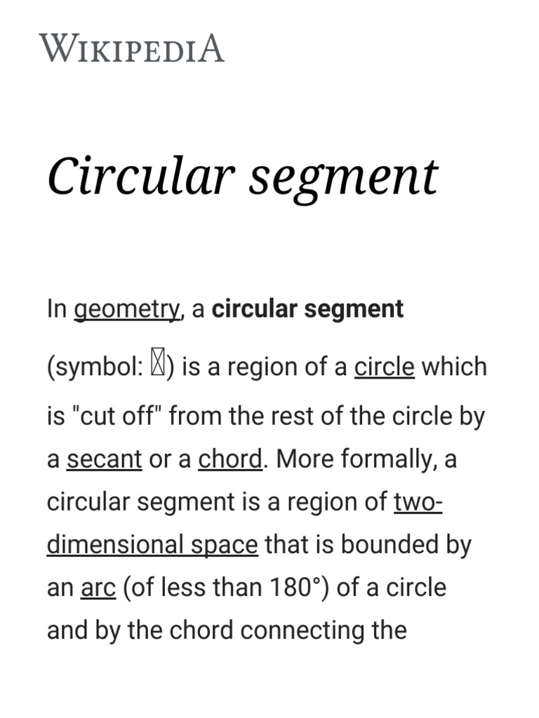 Circular Segment | PDF