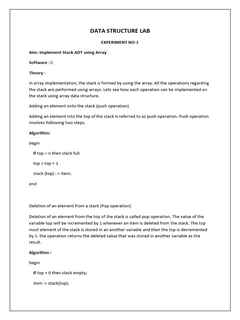 Data Structure Lab Manual Pdf Queue Abstract Data Type Pointer Computer Programming