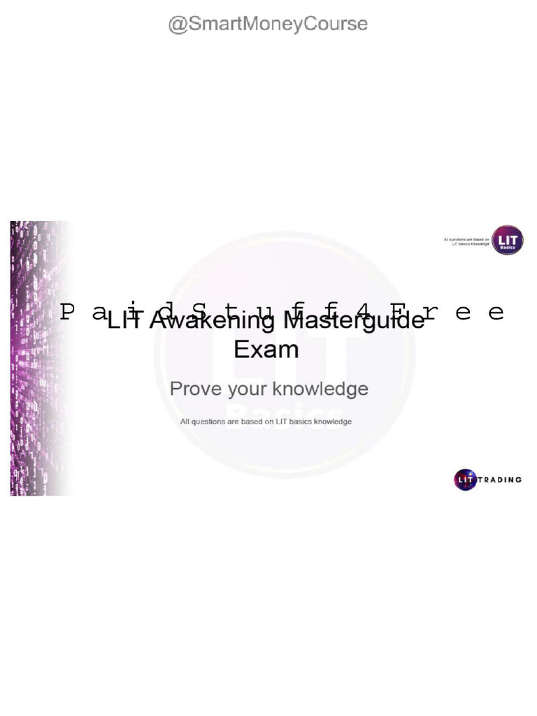 LIT Exam SmartMoneyCourse Watermark | PDF