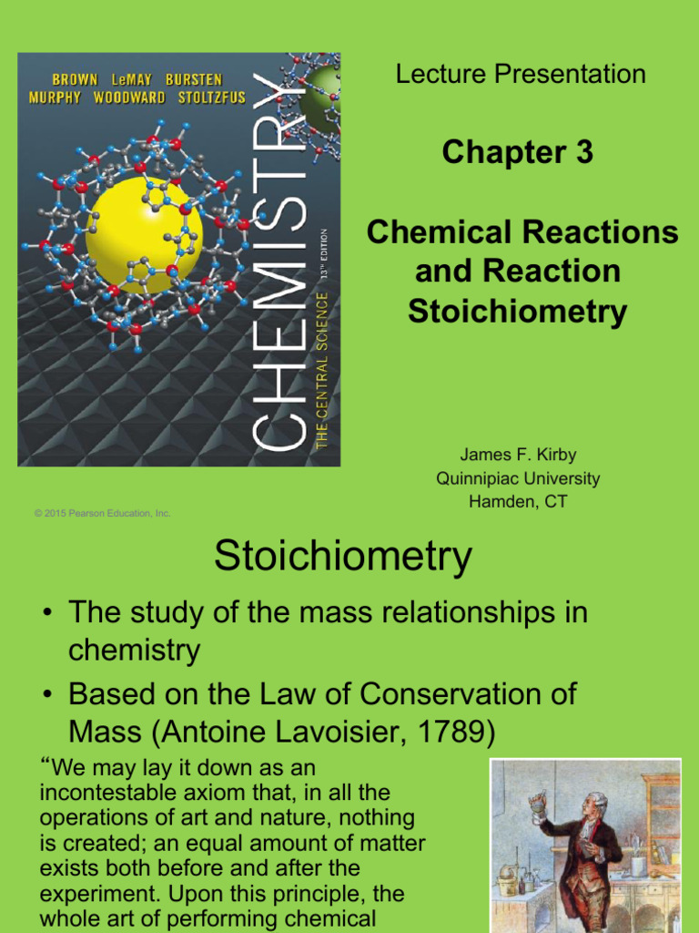 Chapter 3 Chemical Reactions | PDF | Stoichiometry | Mole (Unit)