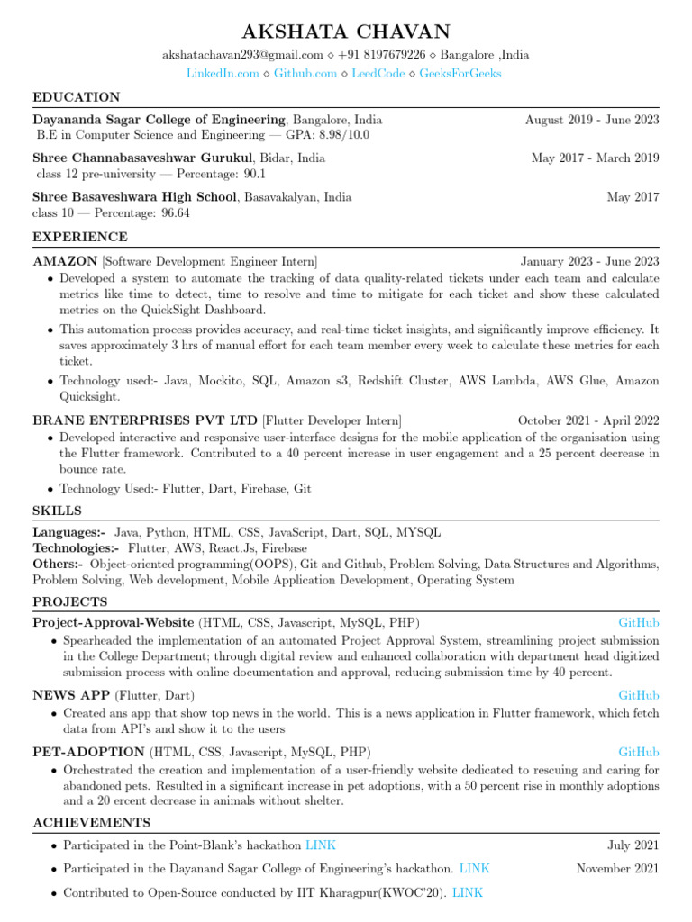 Akshata Chavan Resume | PDF