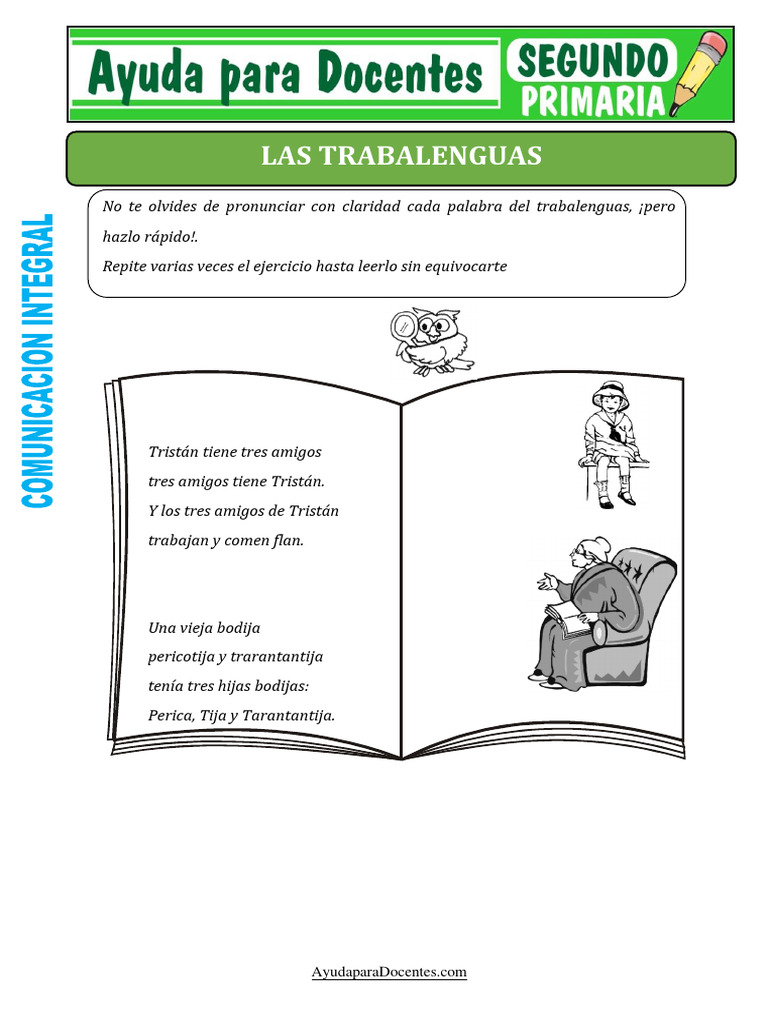 Fichas de Trabalenguas para Segundo de Primaria | PDF