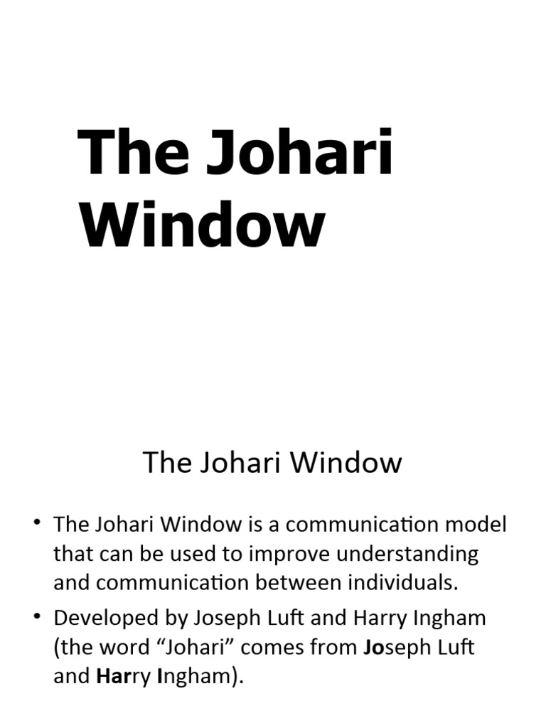 Johari Window | PDF