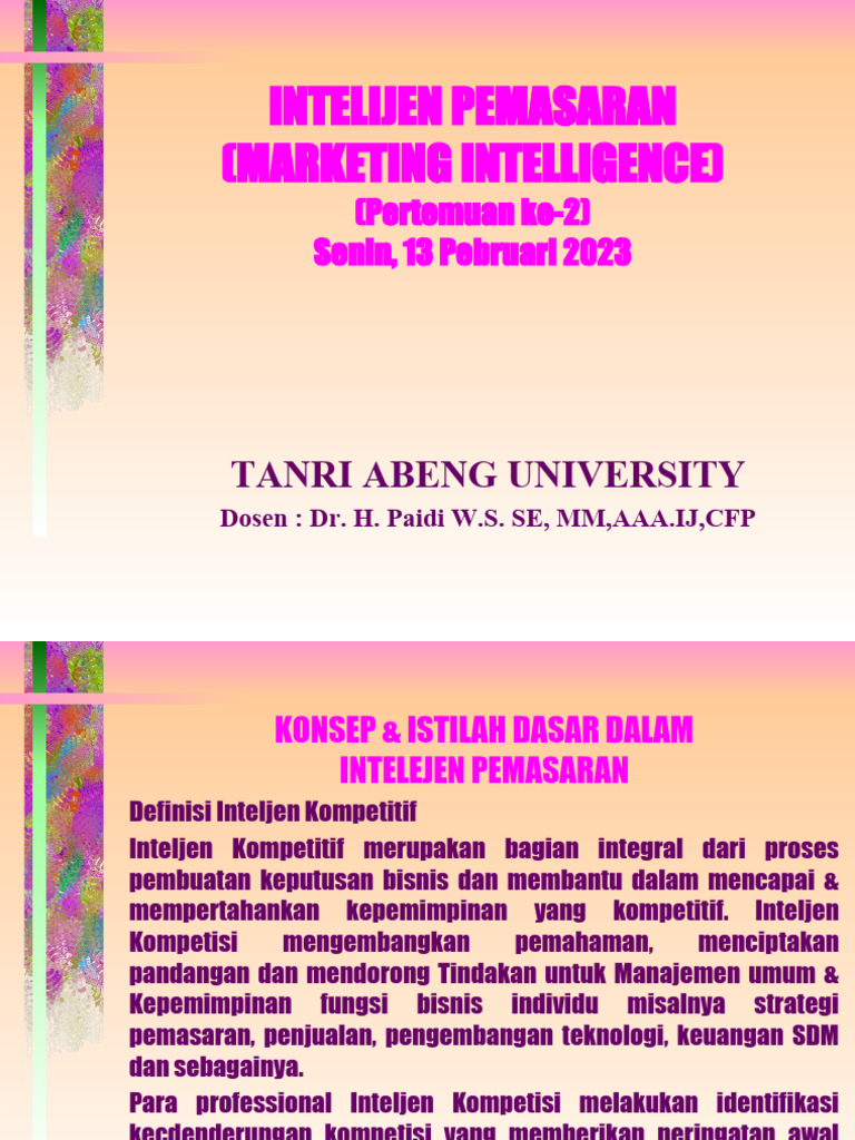 Materi Week 2 Marketing Intelligence | PDF
