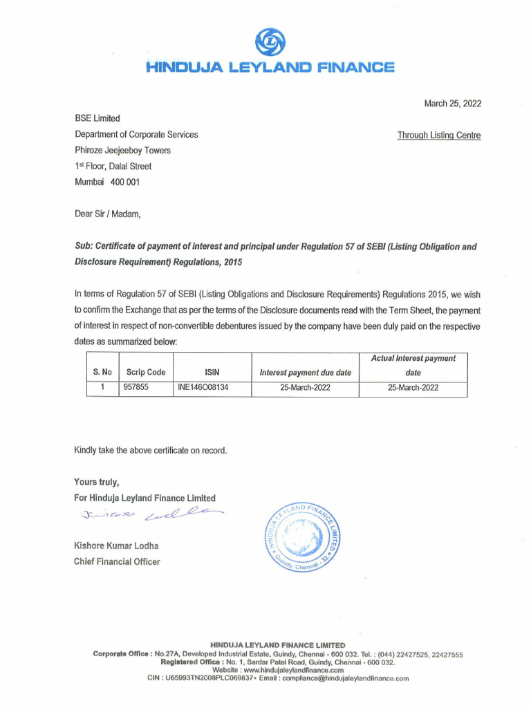 Certificate of Payment of Interest (1) | PDF