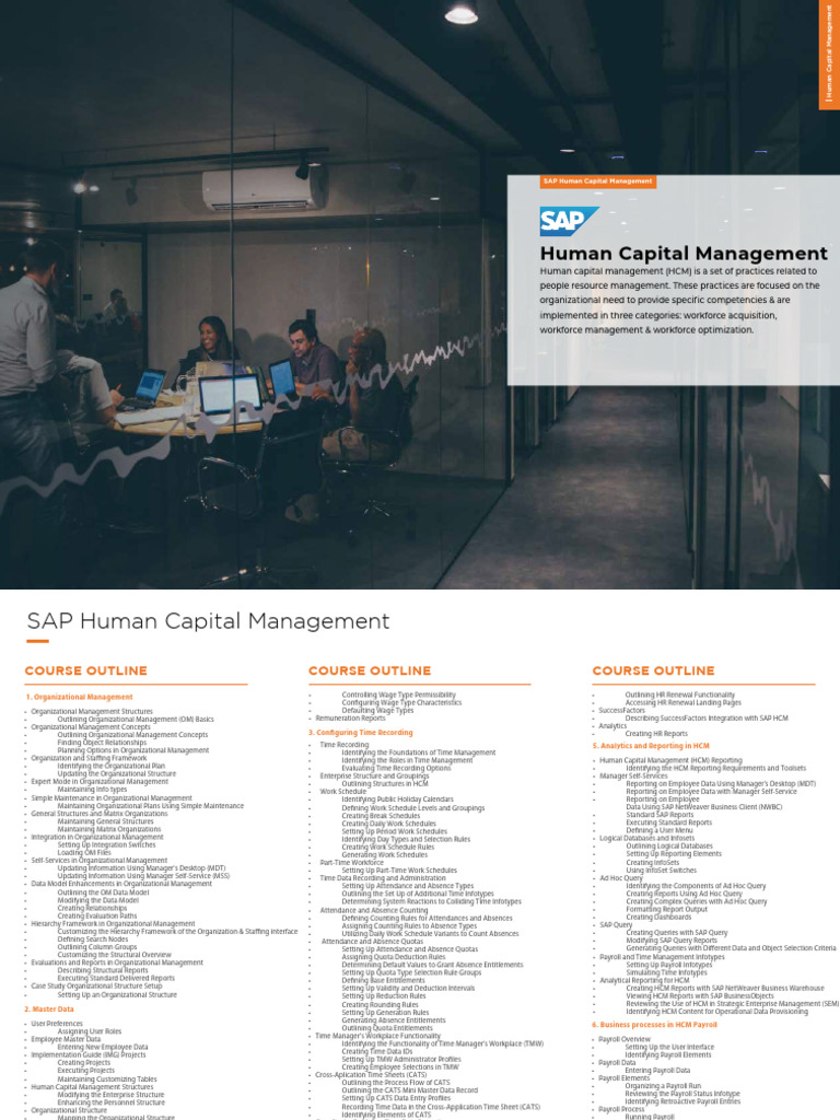SAP HCM Course Content | PDF | Human Resource Management | Payroll