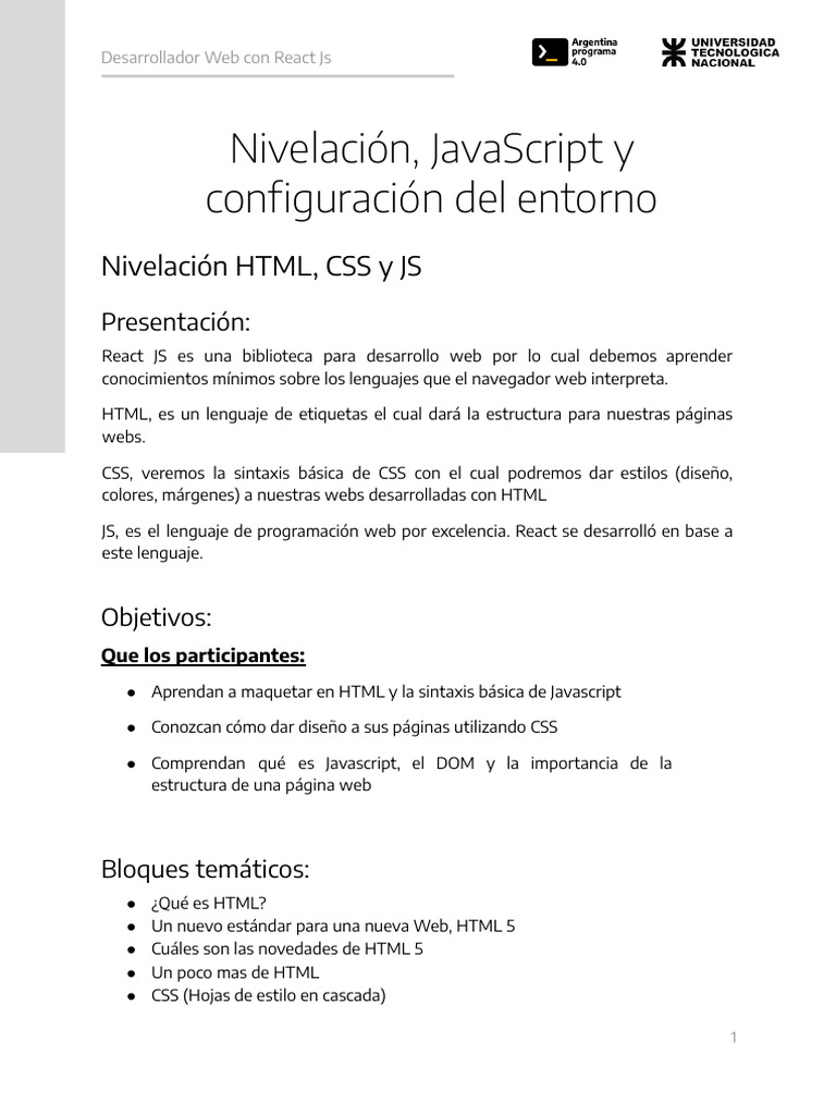 Clase 1 - Repaso HTML, CSS, Javascript | PDF | HTML | Modelo de objeto ... Clase 1 - Repaso HTML, CSS, Javascript | PDF | HTML | Modelo de objeto ...