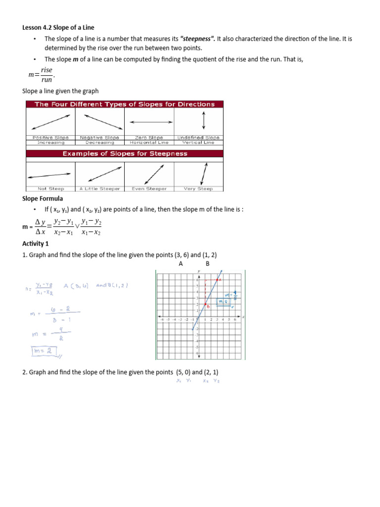 Understanding Line Slope and Calculations | PDF