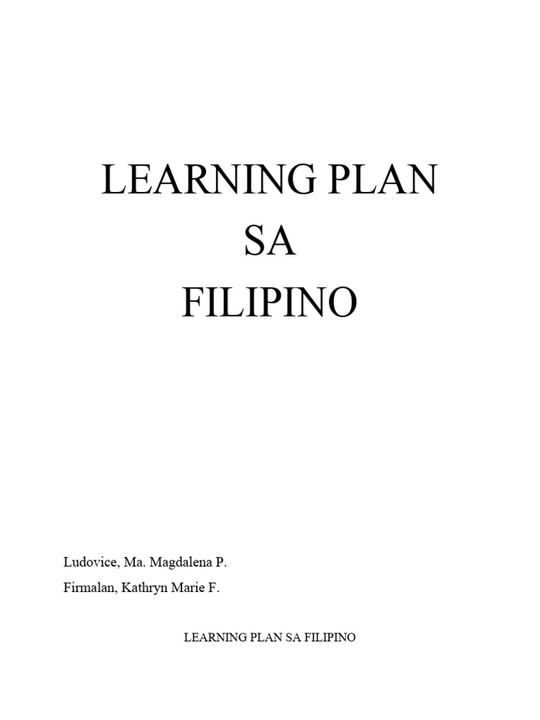Learning Plan | PDF
