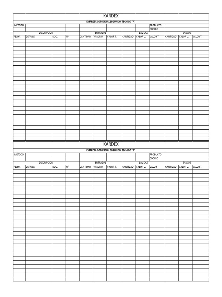 Formato Kardex | PDF