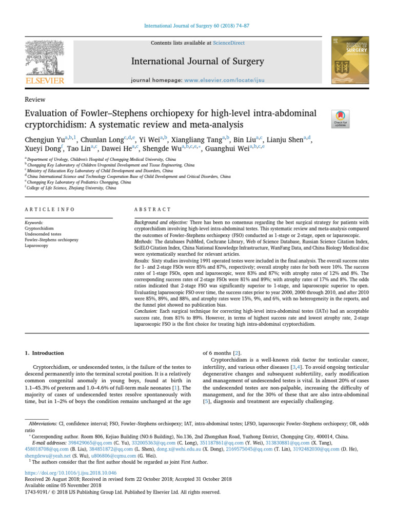 International Journal of Surgery: Review | PDF | Systematic Review ...