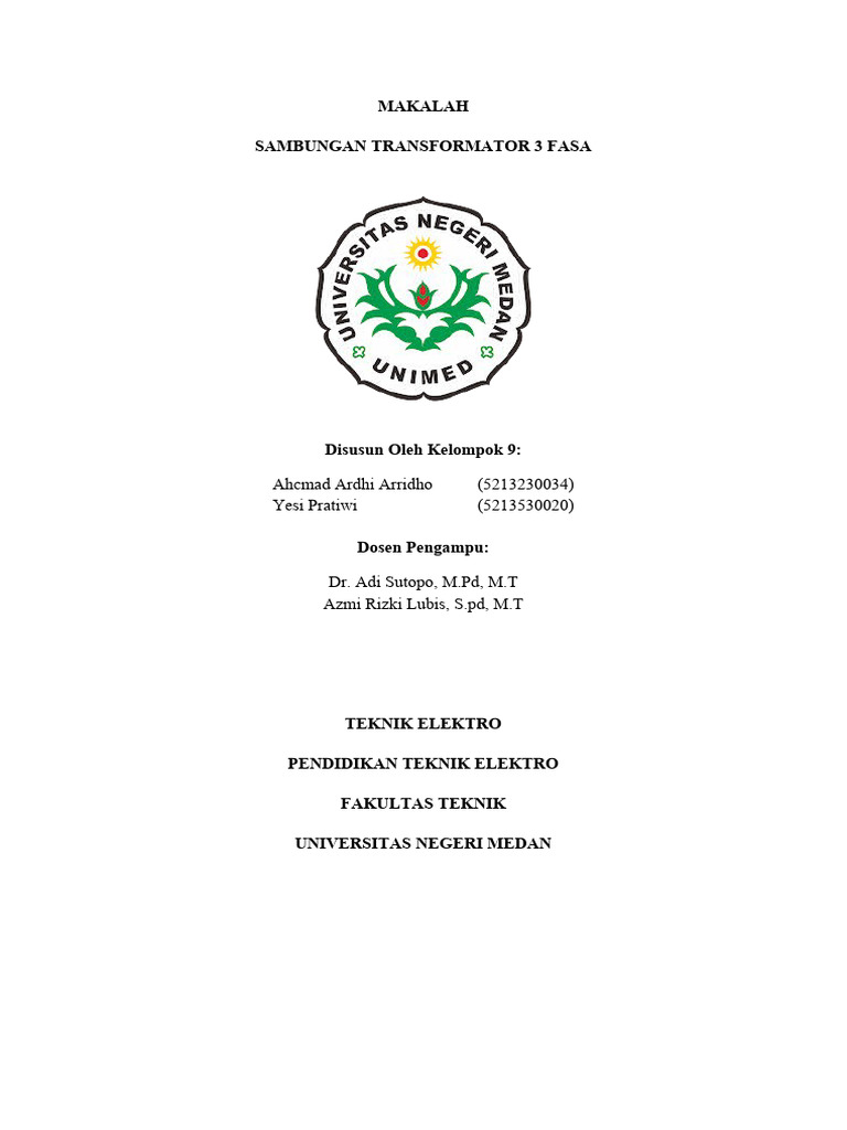 Makalah_Sambungan Transformator 3 Fasa_Kelompok 9 | PDF
