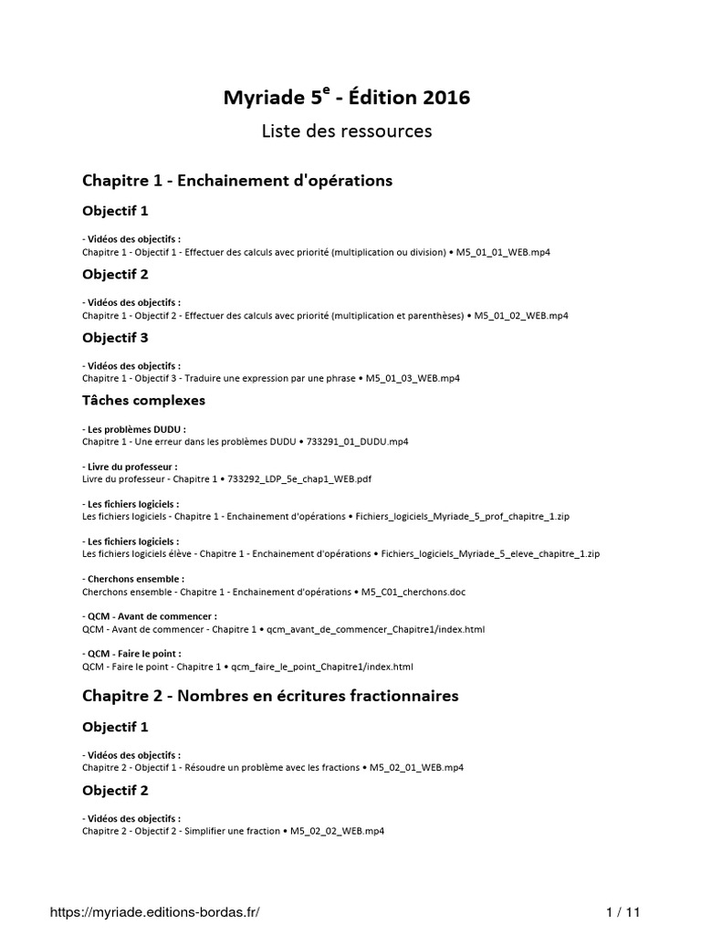 Liste Des Ressources | PDF