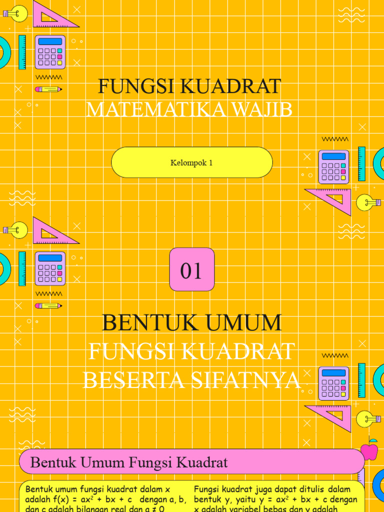 KELOMPOK 1 MATWA - X MIPA 6 (Fungsi Kuadrat) | PDF