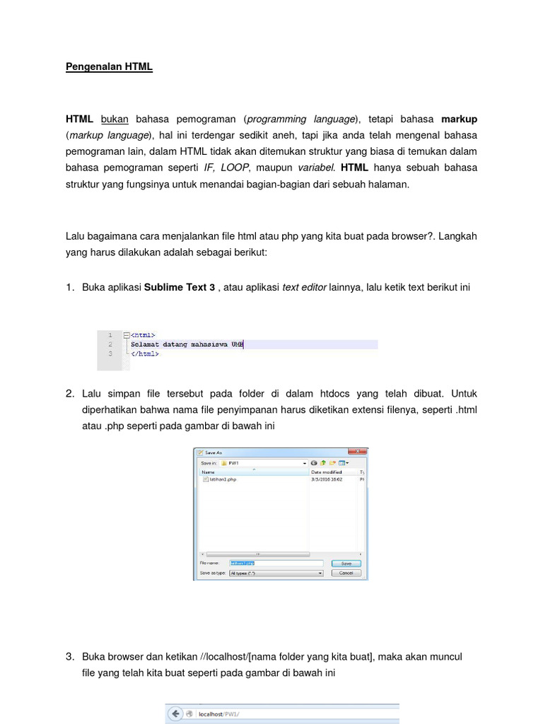 Pengenalan HTML | PDF | Komputer | Teknologi & Rekayasa